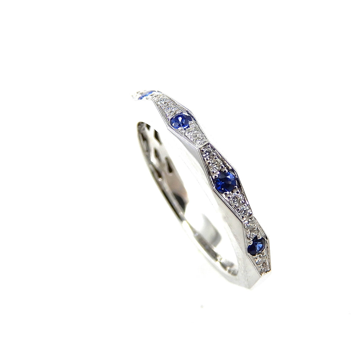 Sapphire and Diamond Angular Band – T.K. Anderson Designs - Fine Jewelry