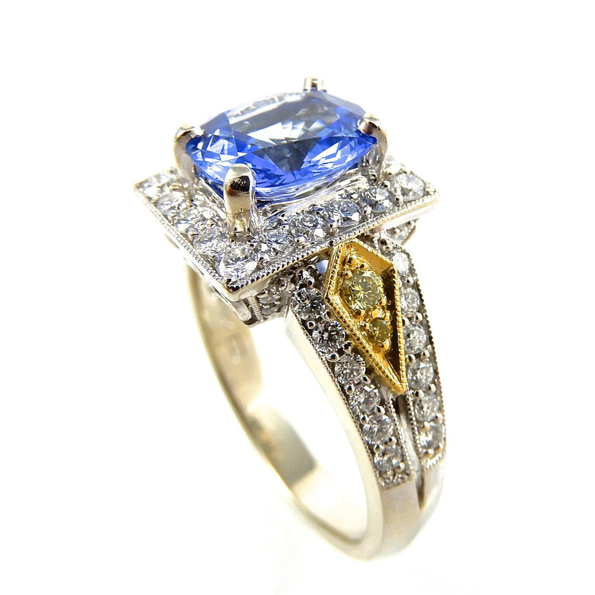 Sapphire Square Halo Ring – T.K. Anderson Designs - Fine Jewelry